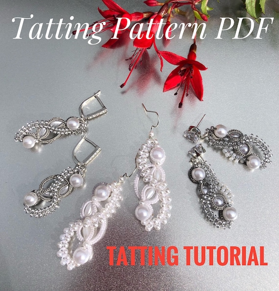 Tatting Tutorial Earrings for Beginners Tatting Pattern PDF - Etsy