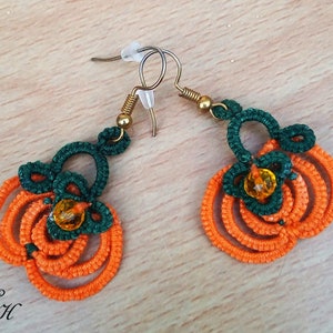 Tatting Pattern Pumpkin Earrings Tatting Pumpkin PDF Digital Tatting ...