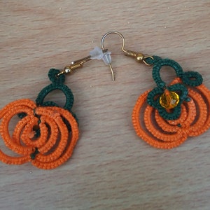 Tatting Pattern Pumpkin Earrings Tatting Pumpkin PDF Digital Tatting ...