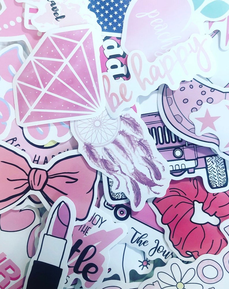 Pink Stickers Pack All Pink Sticker Assortment Cute | Etsy