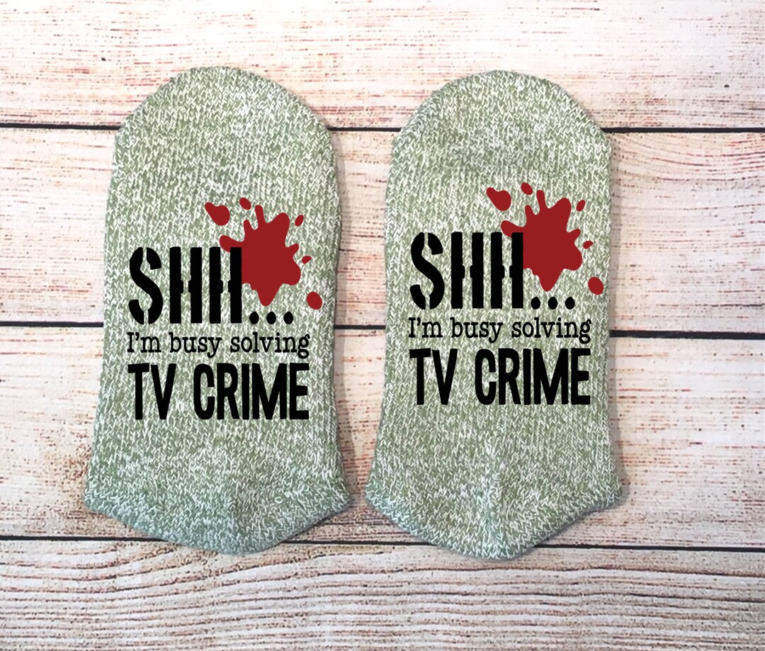 Shh I'm Solving TV Crime Socks, Murder Shows Socks, True Crime Socks ...