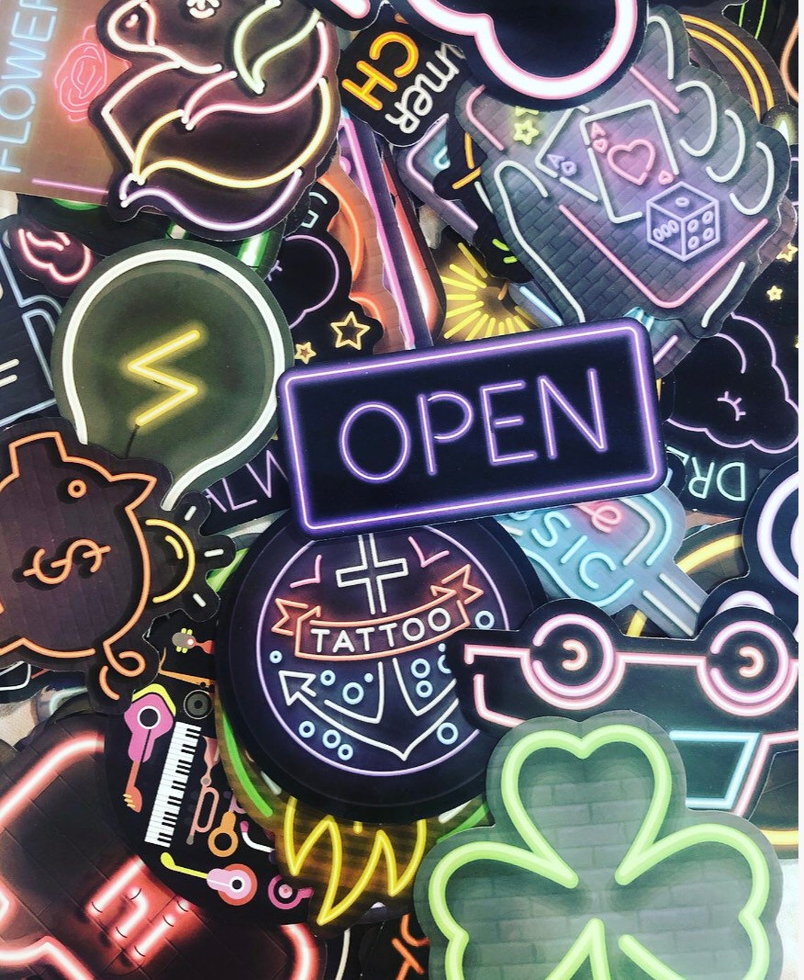 Neon Stickers Pack Sticker Assortment Cute Stickers Water | Etsy