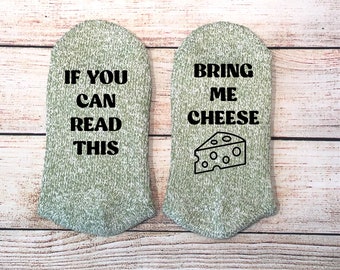 Bring Me Cheese Socks, If You Can Read This, Gift for Him, Gift for ...