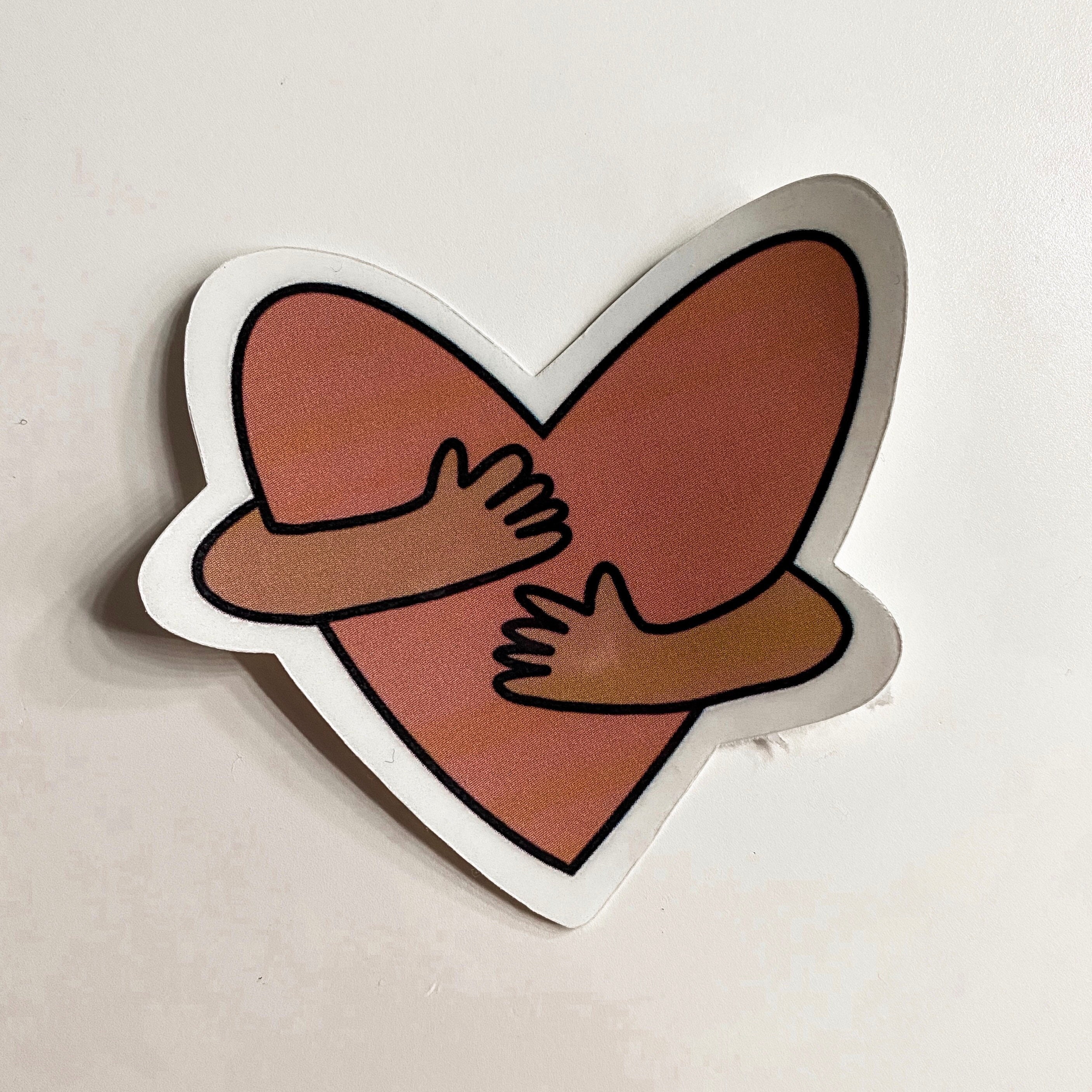 Heart Hug Sticker Hands Around Heart Sticker Love Sticker | Etsy