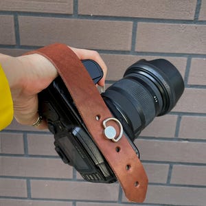 Black Leather Camera Hand Strap Custom Wrist Quick Release Camera Strap ...