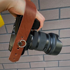 Black Leather Camera Hand Strap Custom Wrist Quick Release Camera Strap ...