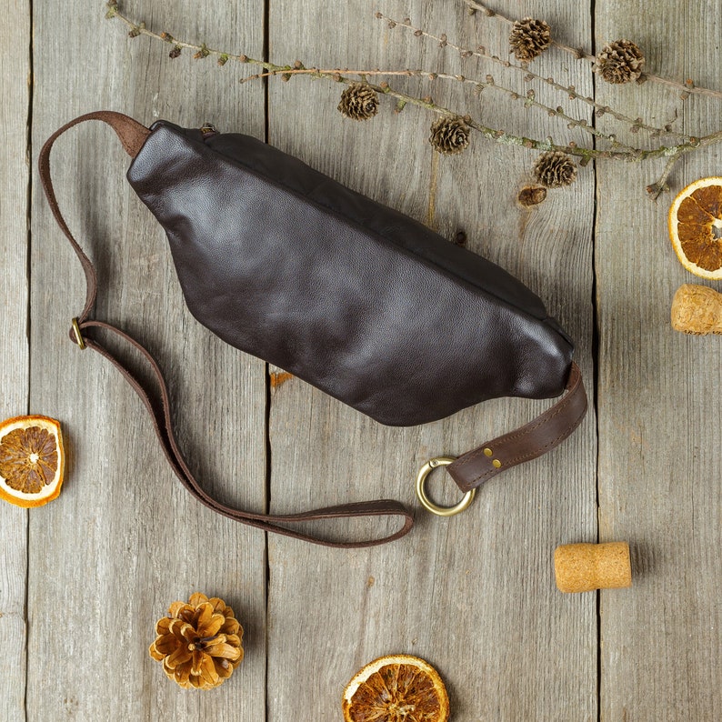 Brown Leather Fanny Pack With Fringe Crossbody Fanny Pack - Etsy