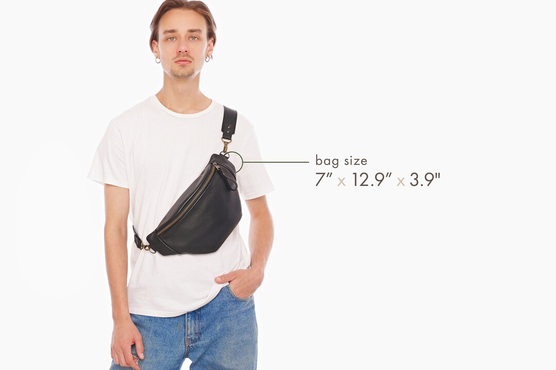 Hip Bag for Men Leather Mens Sling Bag Leather Crossbody Bag for Man ...