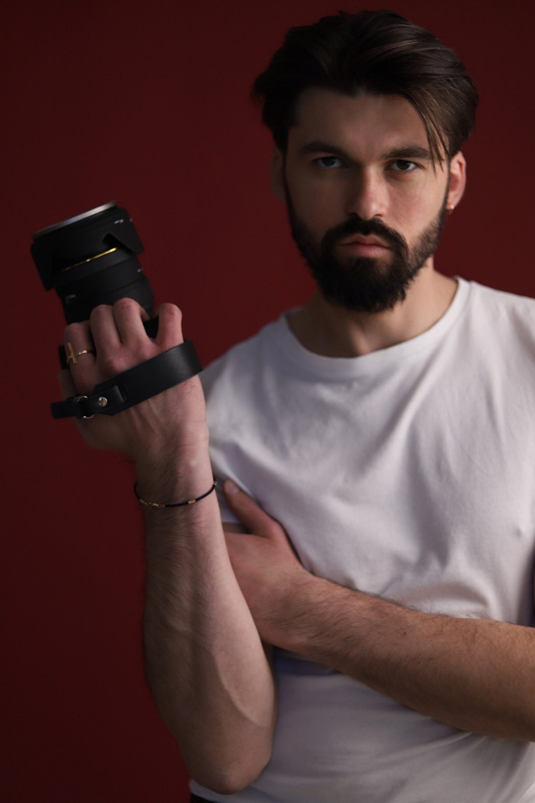 Black Leather Camera Hand Strap Camera Wrist Strap Polaroid Camera ...