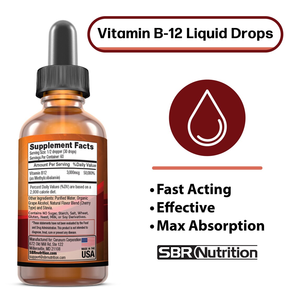 MAX Absorption Vitamin B12 Sublingual Liquid Drops 3000mcg - Etsy