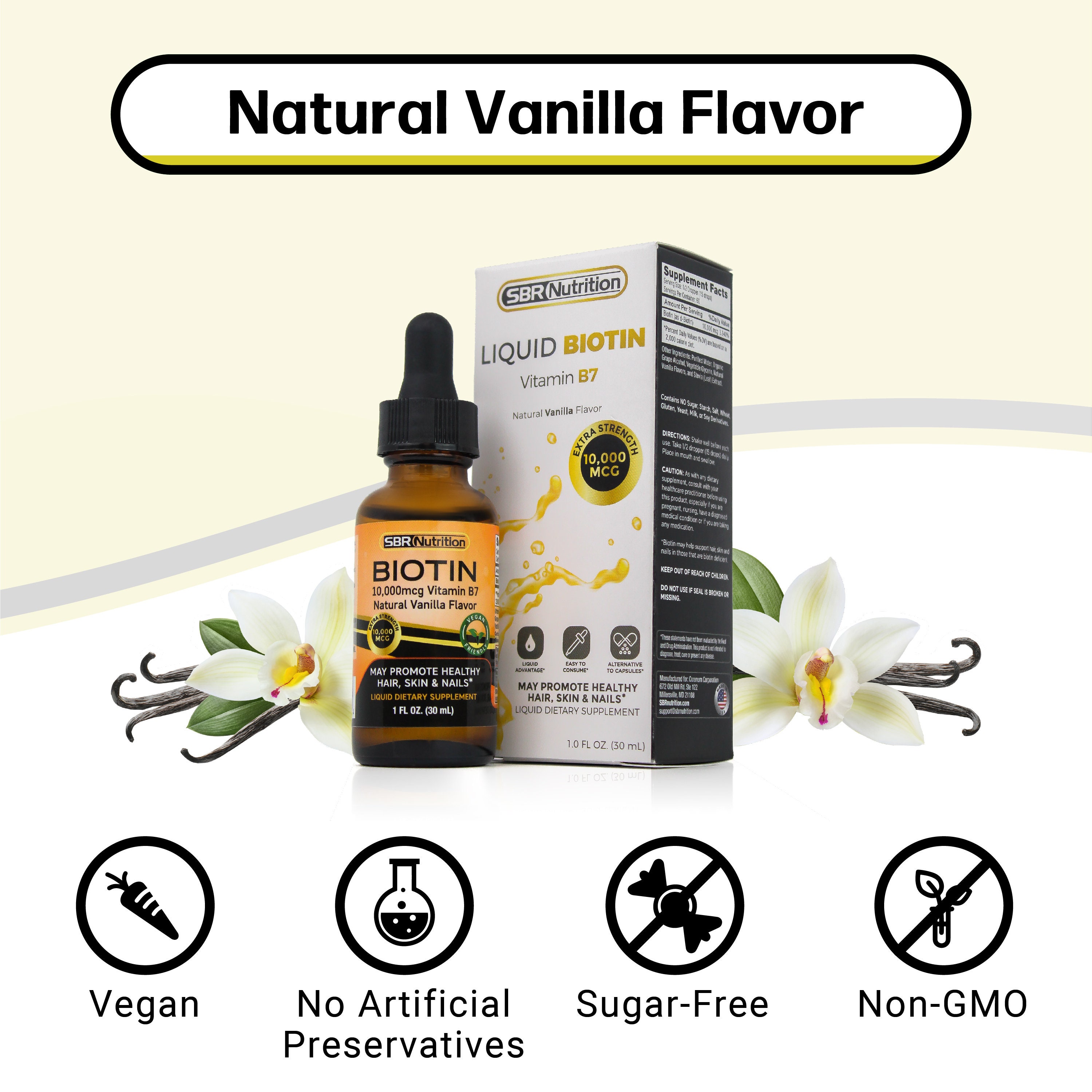 MAX Absorption Biotin Liquid Drops 10000mcg of Biotin per - Etsy