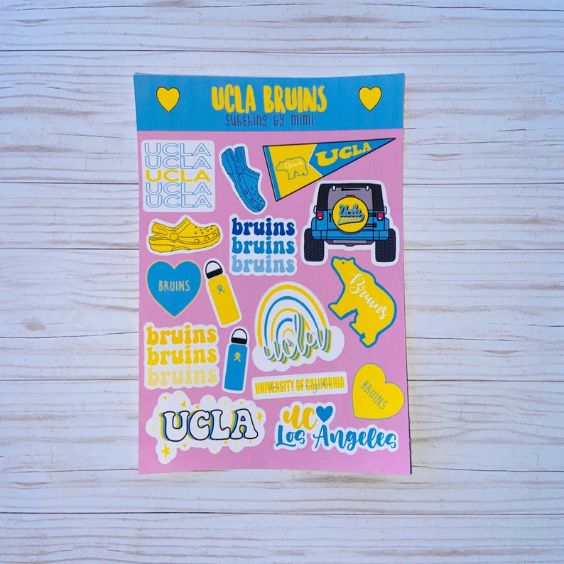 16 UCLA Stickers Sheet University of California Los Angeles Bruins ...