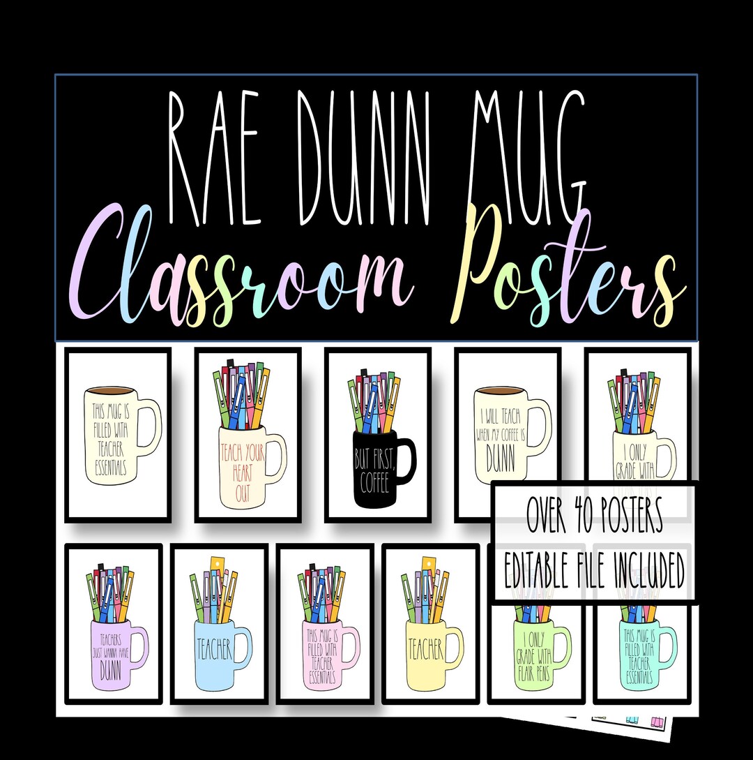 Rae Dunn Teacher Mug Quote Classroom Posters 47 Printable Posters ...