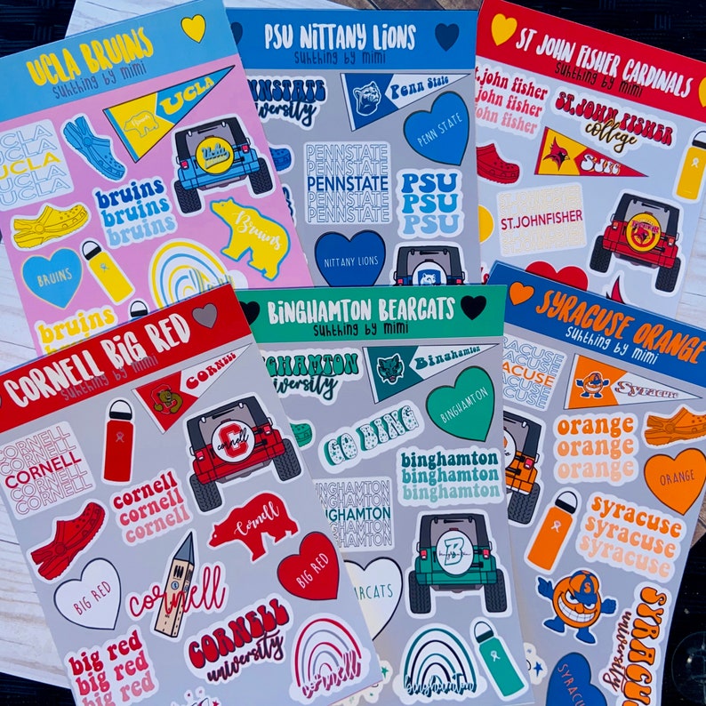 16 UCLA Stickers Sheet University of California Los Angeles Bruins ...