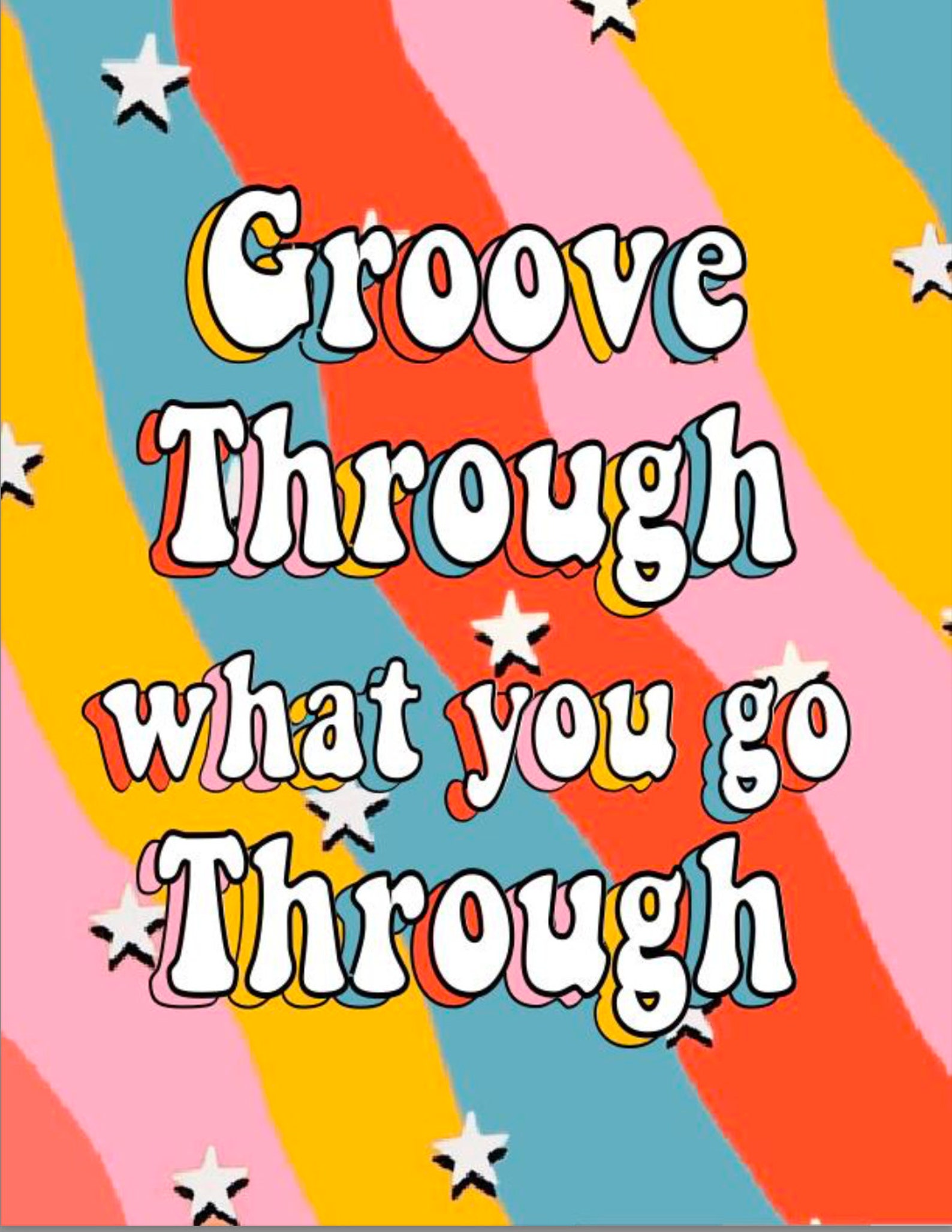 Groovy Vibes 70s Retro Inspirational Positive Quote Posters - Etsy