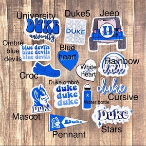 Duke Vinyl Die Cut Stickers Duke University Blue Devils Sticker Pack - Etsy