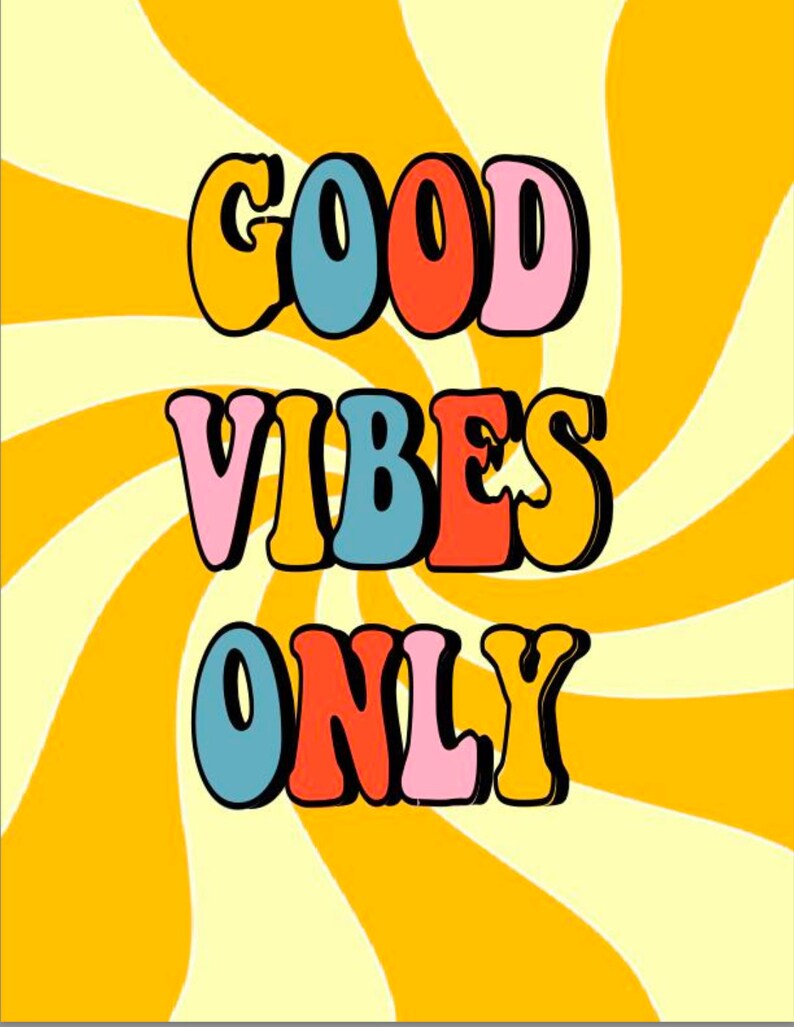 Groovy Vibes 70s Retro Inspirational Positive Quote Posters - Etsy