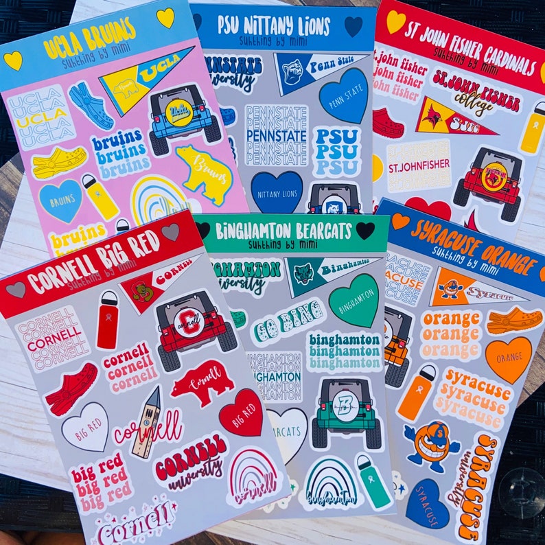 16 UCLA Stickers Sheet University of California Los Angeles Bruins ...