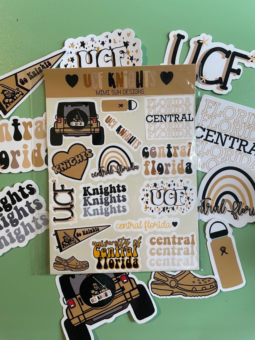 15 UCF University of Central Florida Knights VINYL Sticker Sheet Kiss ...