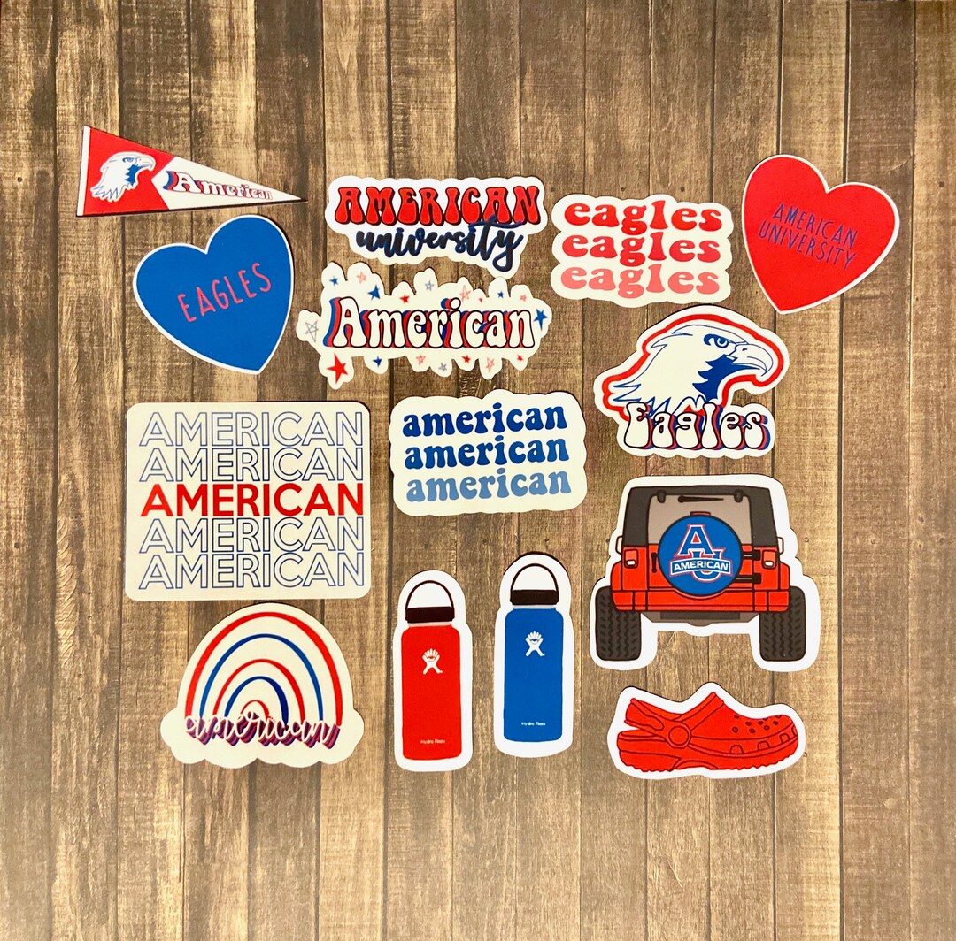 American University Vinyl Die Cut Stickers AU EAGLES Sticker Pack - Etsy