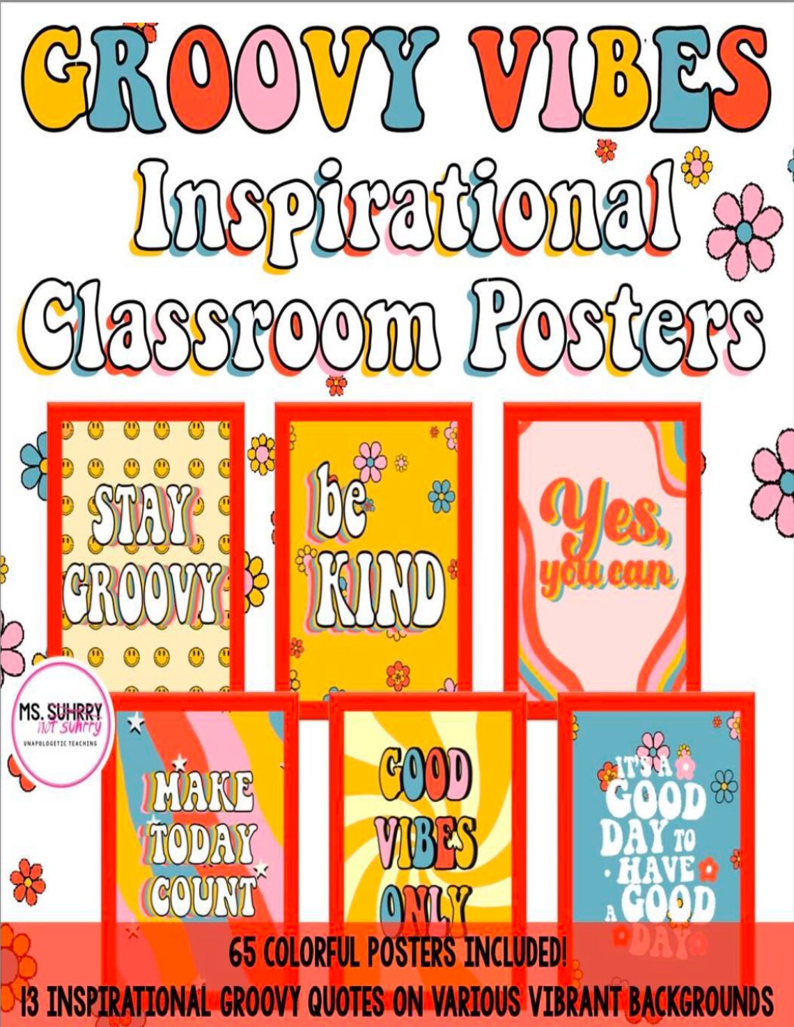Groovy Vibes 70s Retro Inspirational Positive Quote Posters - Etsy