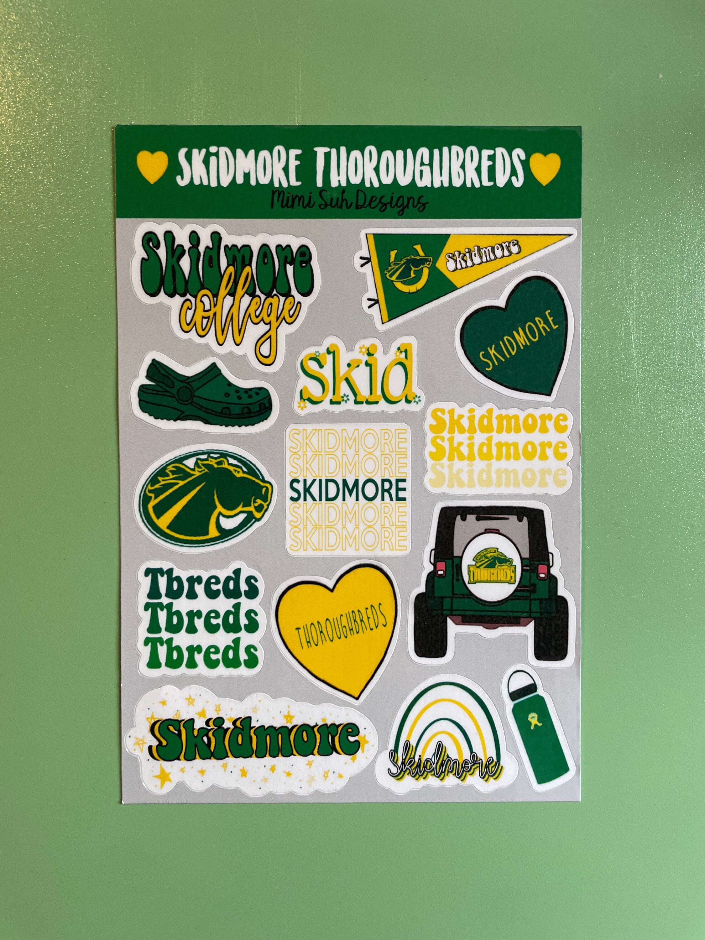 14 Skidmore Collebe VINYL Sticker Sheet Skid Thoroughbreds Kiss Cut ...