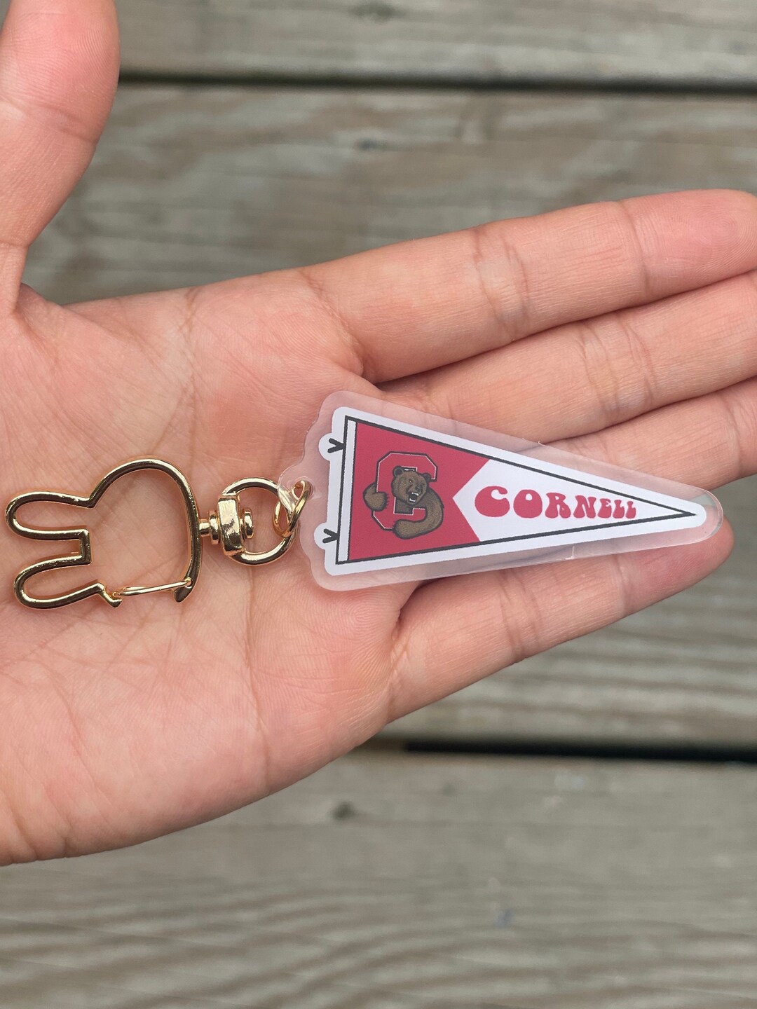 Cornell University Pennant Flag Clear Acrylic Keychain - Etsy