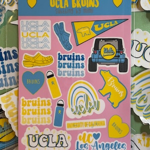 16 UCLA Stickers Sheet University of California Los Angeles Bruins ...