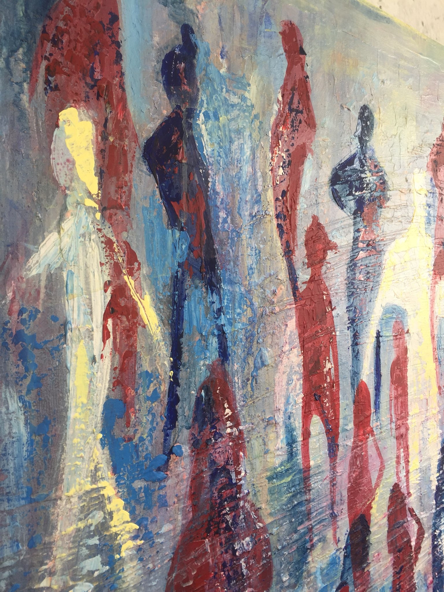 Humans Abstract Painting Large Colorful Painting Original | Etsy