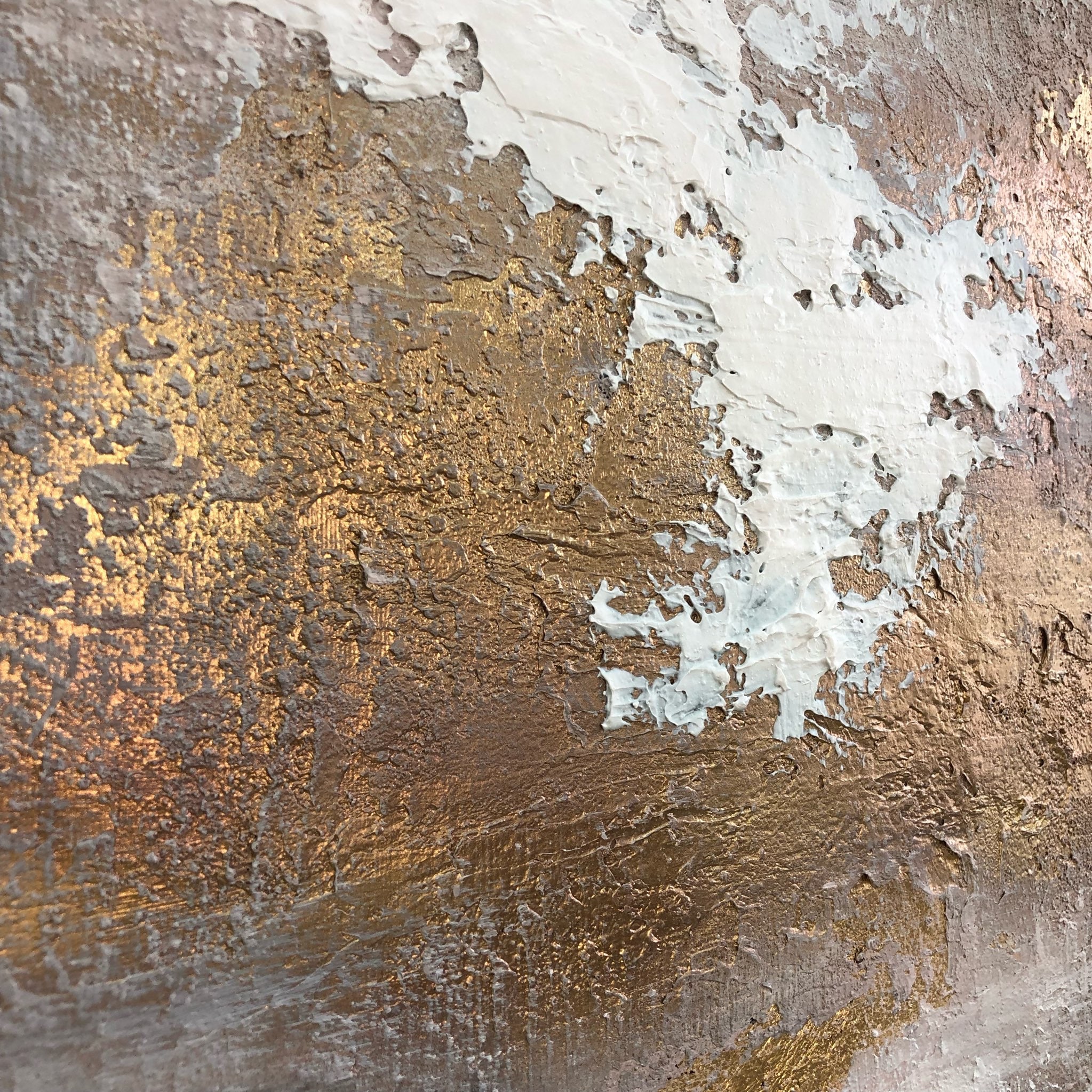 Abstract Oil Painting Gold Leaf Wall Art Heavy Textured Art | Etsy