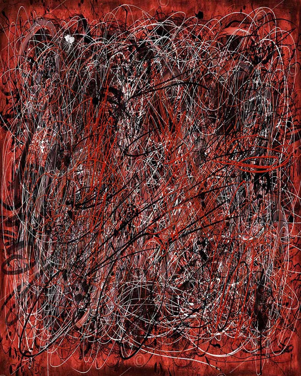 Jackson Pollock Abstract Red Prints Digital Download File Wall | Etsy
