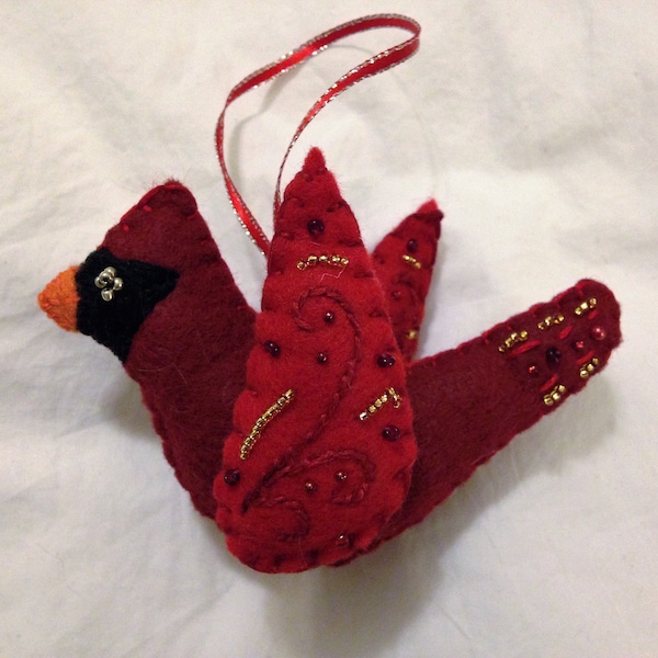 Felt Cardinal Ornament - Etsy