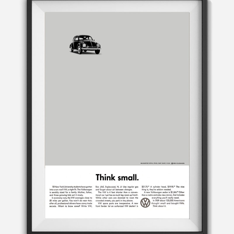 Volkswagen Ad Art - Etsy UK