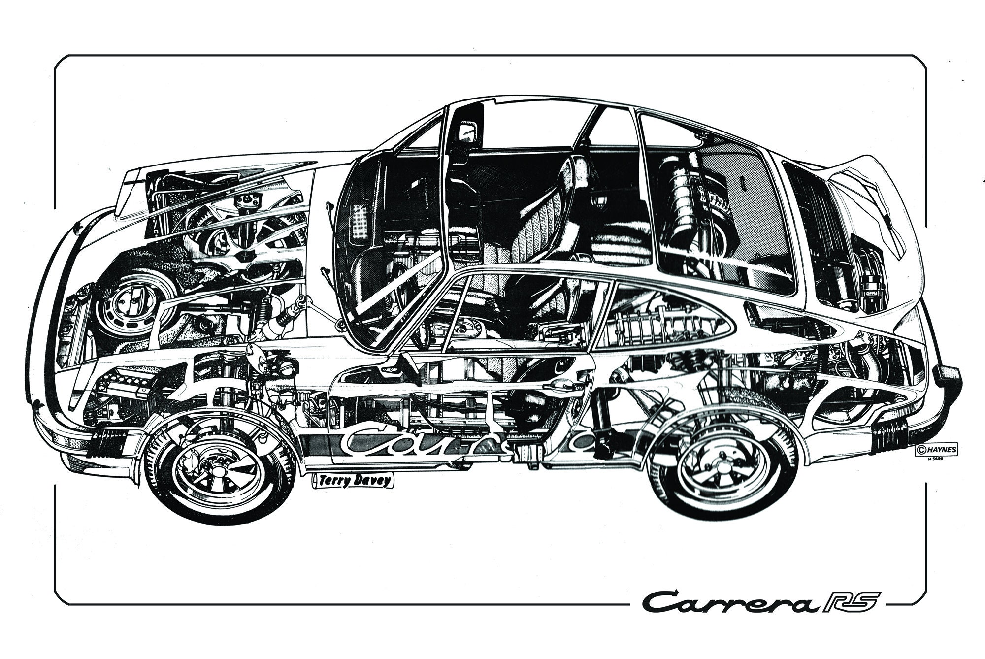 Porsche 911 Carrera RS Cutaway - Etsy Canada