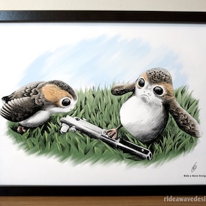Porg Art Print, Porg Poster, Star Wars Art, Star Wars Poster, Star Wars ...