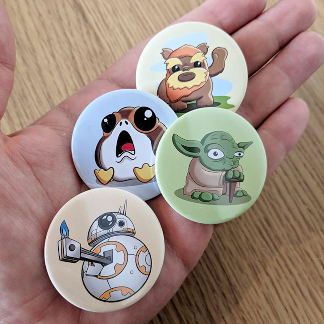 Star Wars Badge Pack, Star Wars Pin Badges, BB-8 Badge, Porg Badge ...