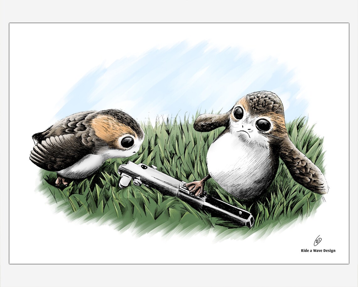 Porg Art Print Porg Poster Star Wars Art Star Wars Poster | Etsy