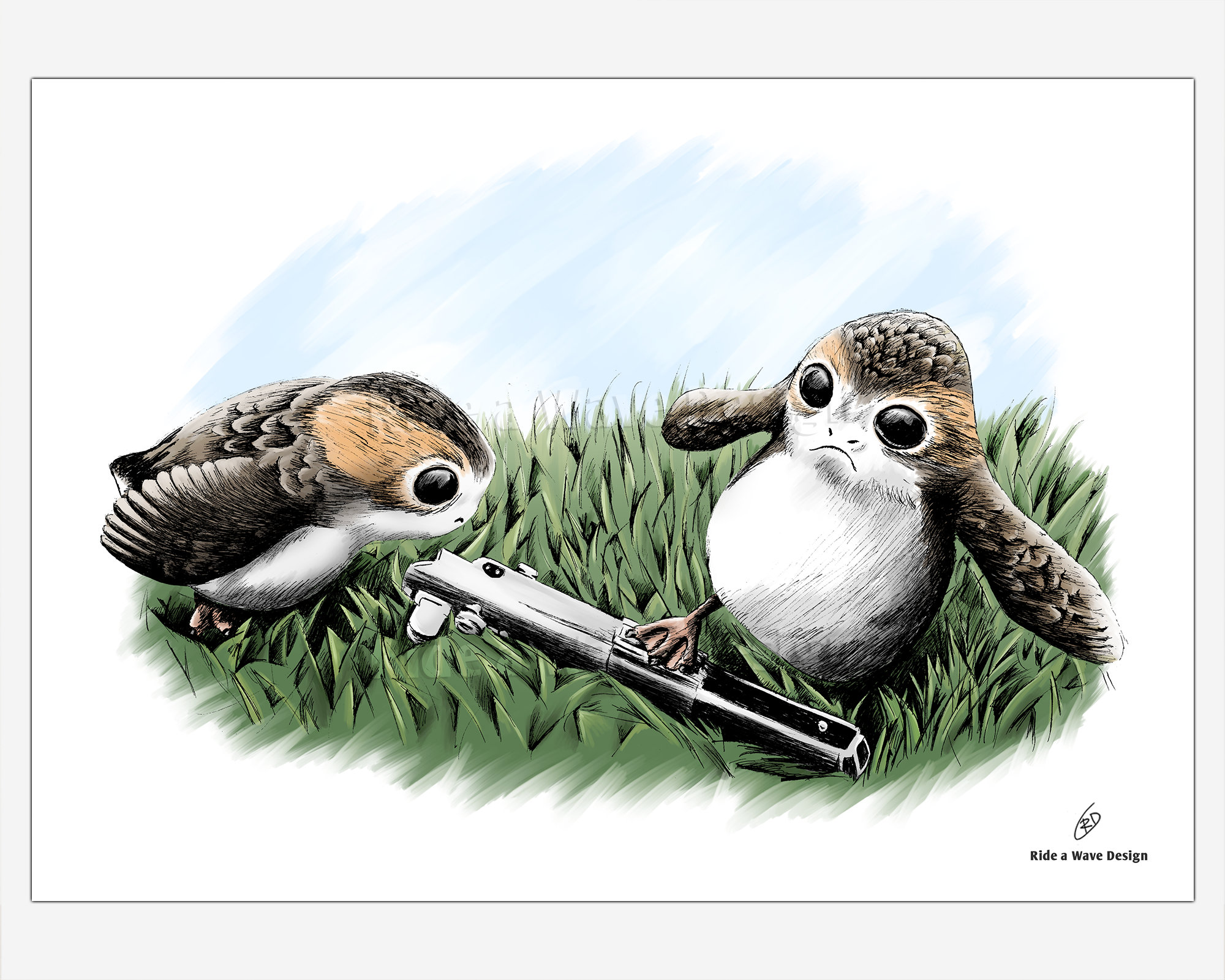Porg Art Print, Porg Poster, Star Wars Art, Star Wars Poster, Star Wars ...