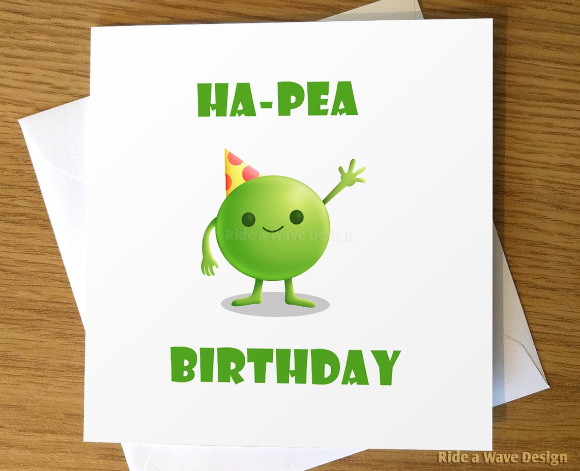 Ha-pea Birthday Funny Birthday Card Funny Design Funny - Etsy