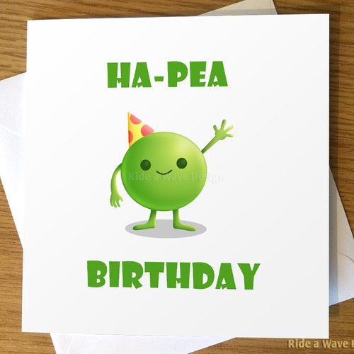 Happy Birthday Card Ha-pea Birthday - Etsy