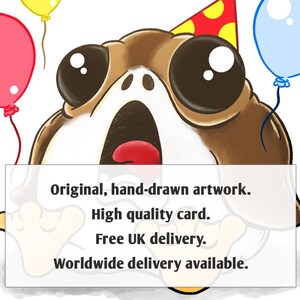 Porg Birthday Card, Star Wars Birthday Card, Porg Greeting Card, Star ...