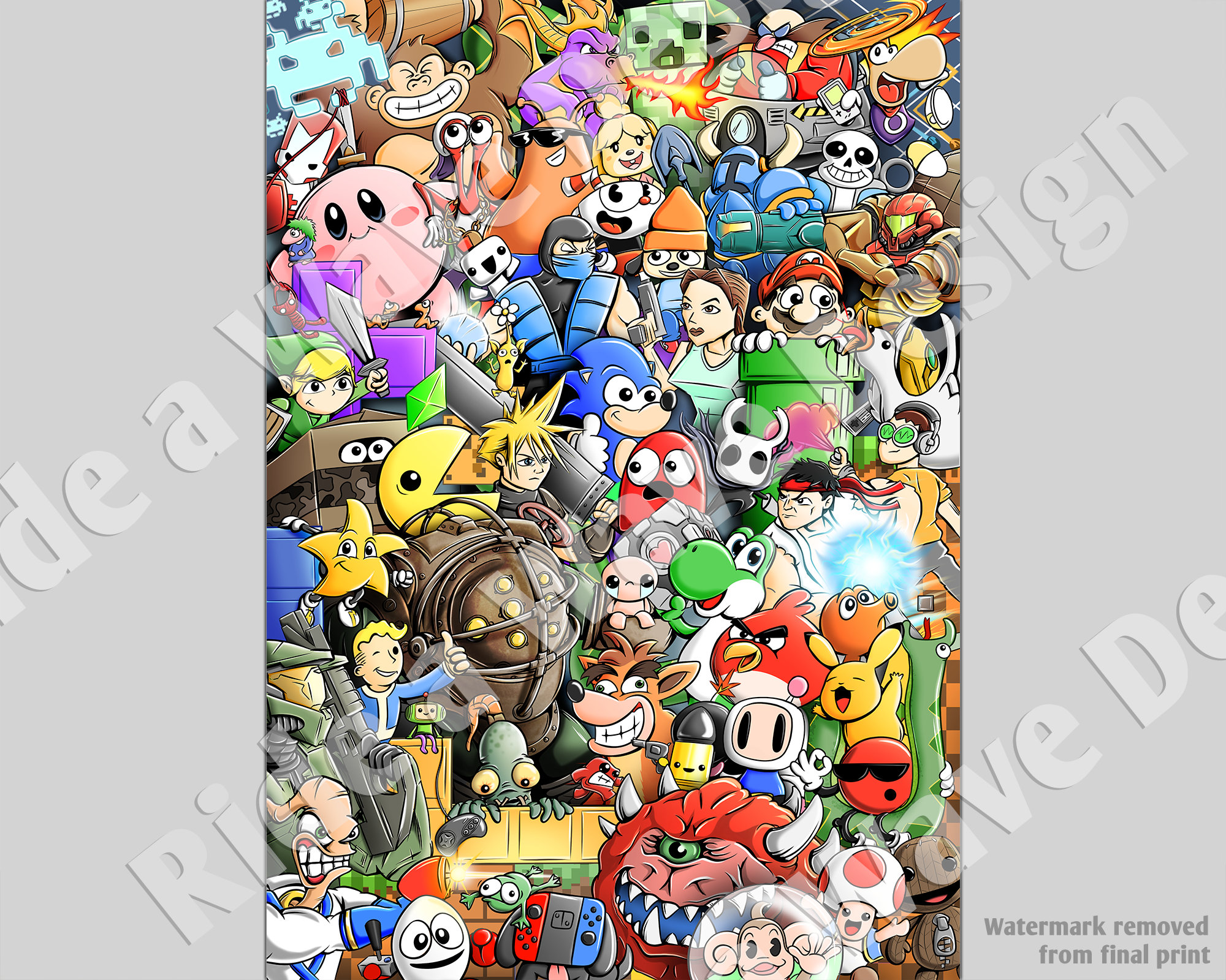 Video Game Print Game Characters Art Print Xbox Nintendo - Etsy
