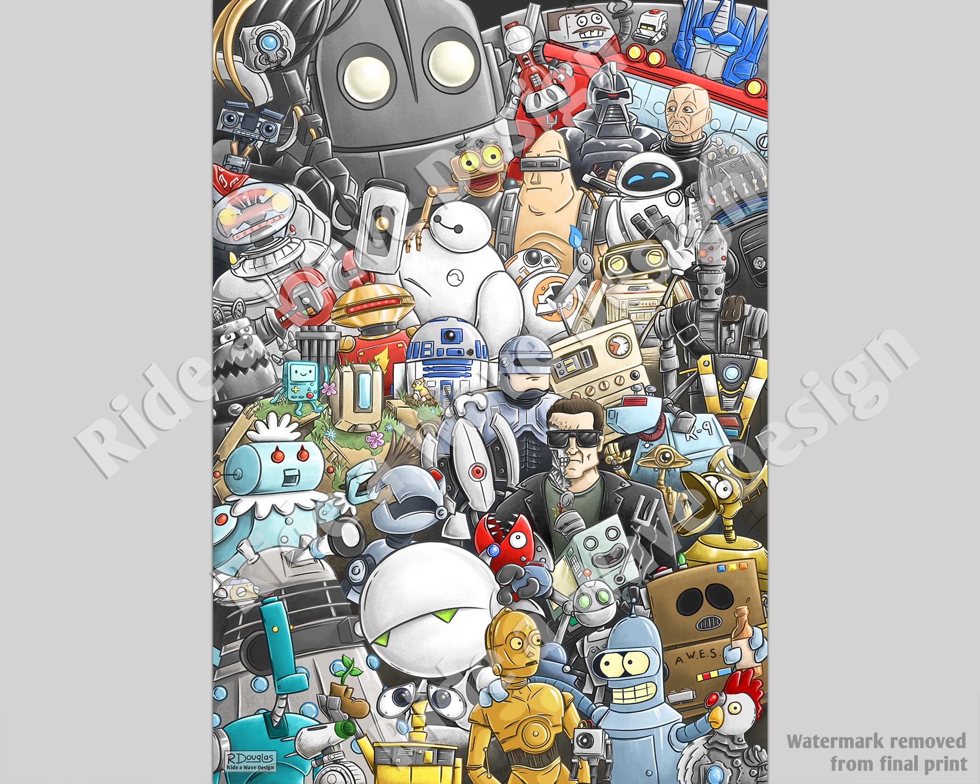 Robots Digital Print | Robots Illustration | Robots Poster | Star Wars ...