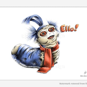 Labyrinth Worm Art Print, Labyrinth Movie Poster, Labyrinth Movie ...