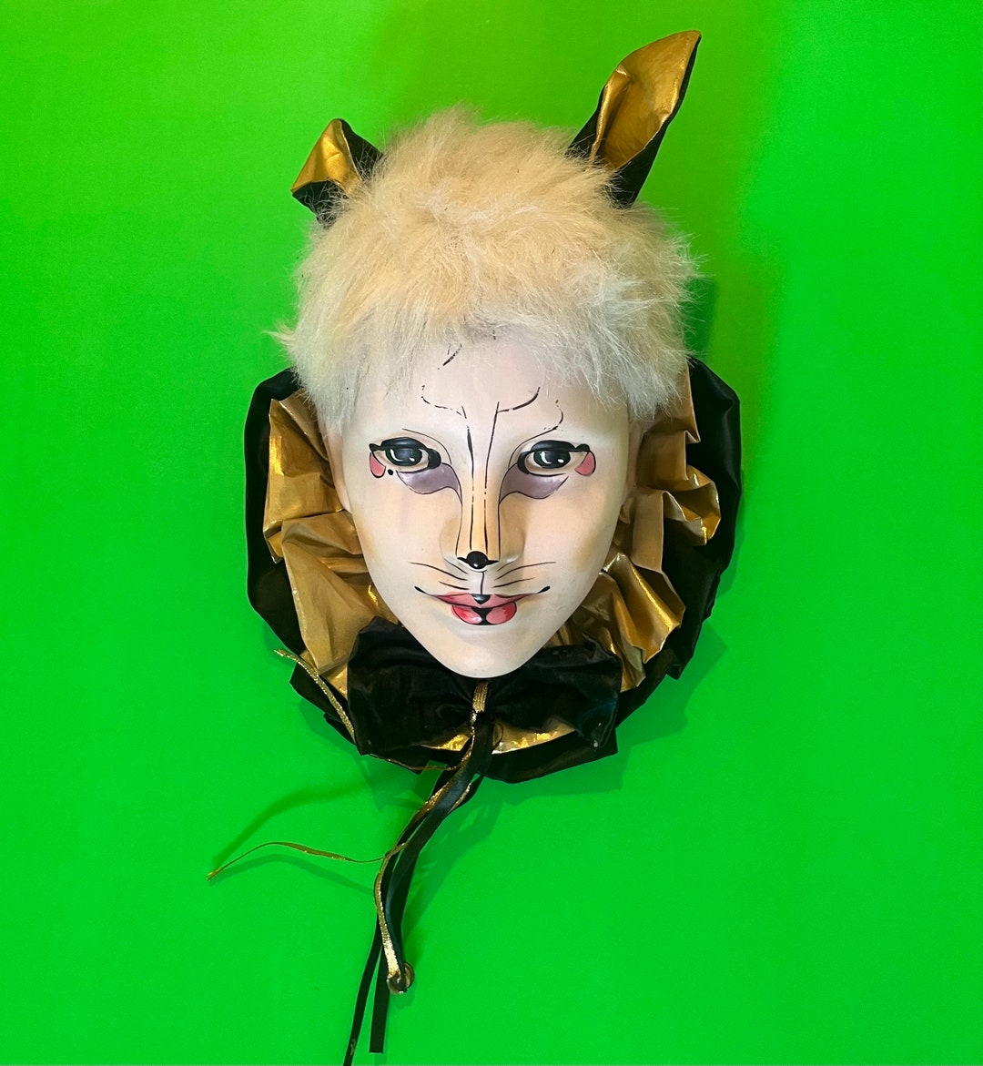 Vintage Porcelian Head Mask 80s Retro Jester Rabbit Masquerade Rare ...