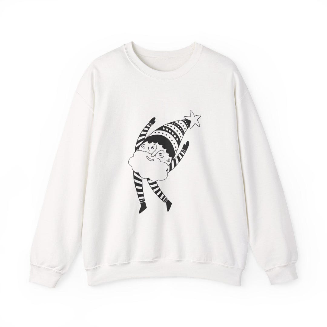 Whimsical Striped Gothic Weird Santa Illustration Sweatshirt Cute ...
