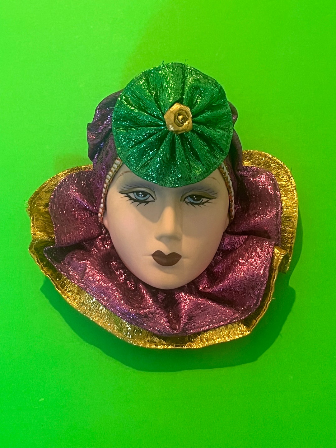 Vintage Porcelian Head Mask 80s Retro Jester Masquerade Rare Unique ...