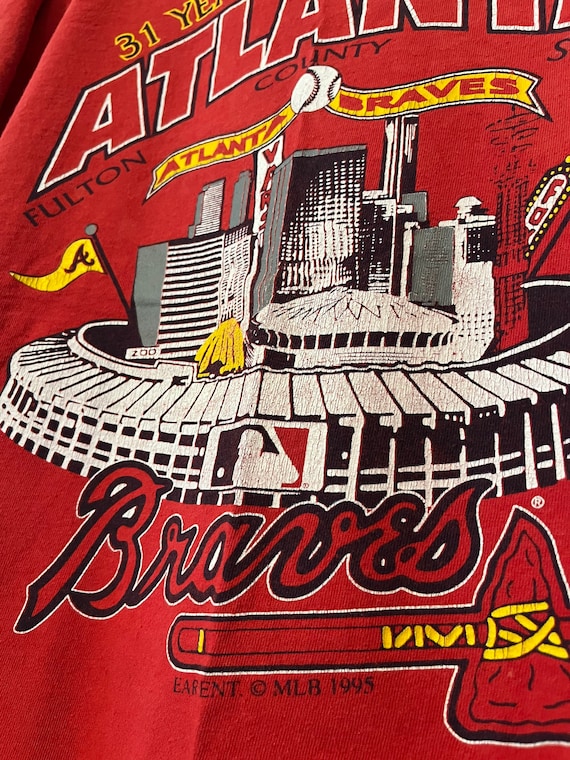 Vintage Rare 1995 Atlanta Braves Turner Field On Fron… - Gem