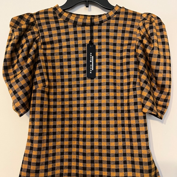 Yellow and Black Checkered Shirt - Etsy