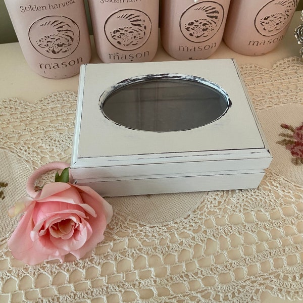 White Distressed Box - Etsy